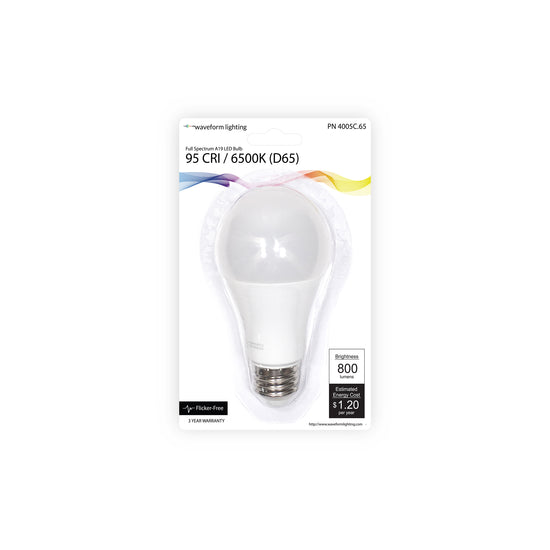 NorthLux™ 95 CRI A19 LED Bulb for Art & Studio – Waveform Lighting