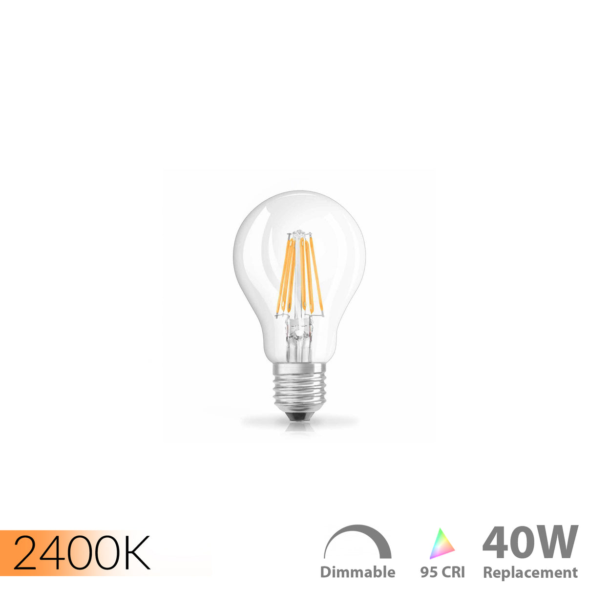 Lux24™ Circadian LED Bulb - 2400K 95 CRI E26 A19 LED Filament Bulb ...
